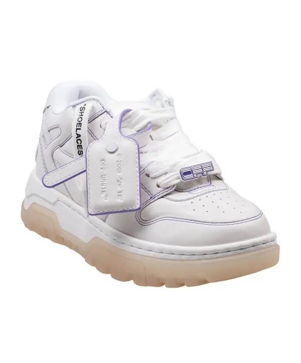 Off-White Round-toe Sneakers With Signature Motifs