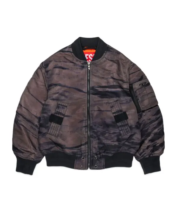 DIESEL® Camouflage-effect Logo-embroidered Bomber Jacket