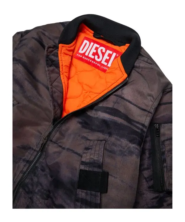 DIESEL® Camouflage-effect Logo-embroidered Bomber Jacket