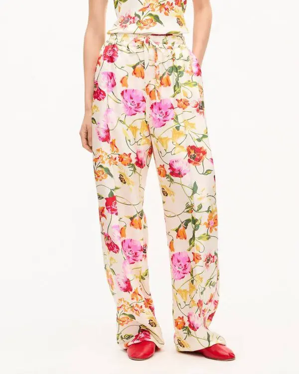Kenzo Floral Print Drawstring Pants - Off White