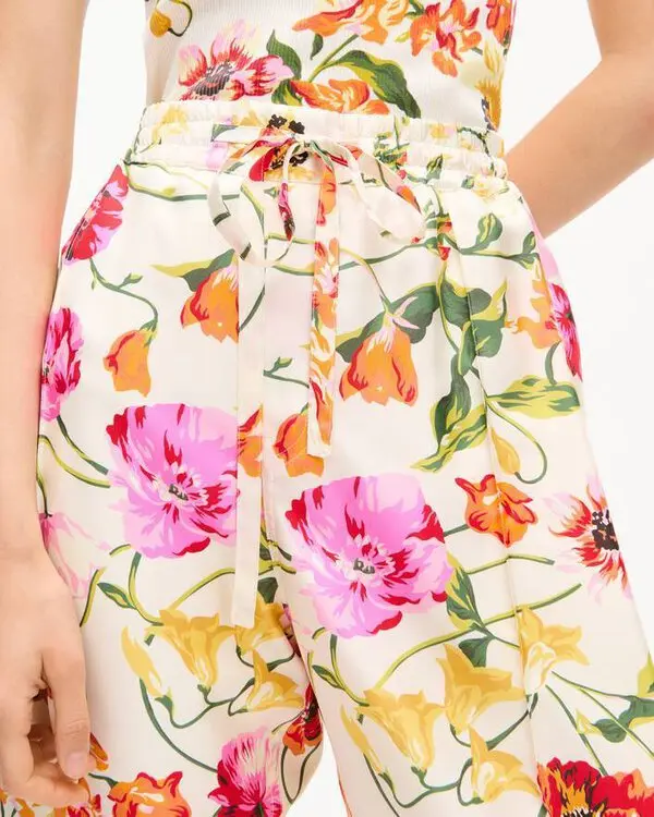 Kenzo Floral Print Drawstring Pants - Off White