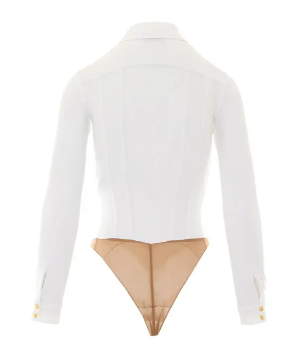 Elisabetta Franchi Buttoned Long-sleeve Bodysuit Top