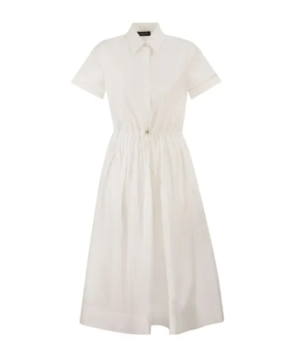 Fabiana Filippi Short-sleeved Polo-collar Dress - White