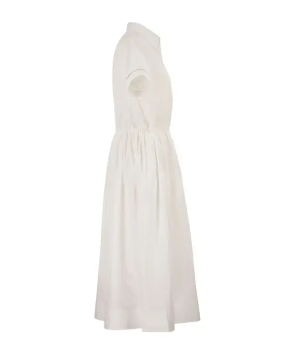 Fabiana Filippi Short-sleeved Polo-collar Dress - White