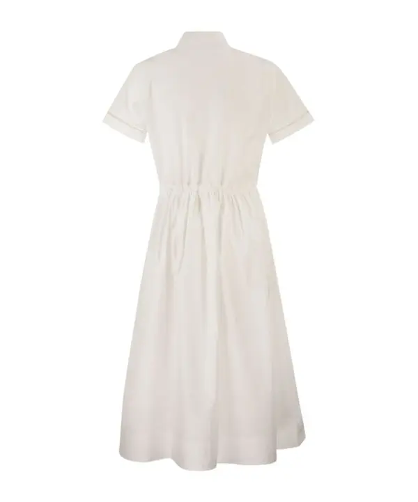 Fabiana Filippi Short-sleeved Polo-collar Dress - White