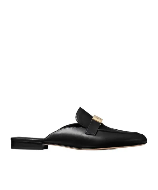 Tory Burch Leelee" Loafer Flat Mules - Black