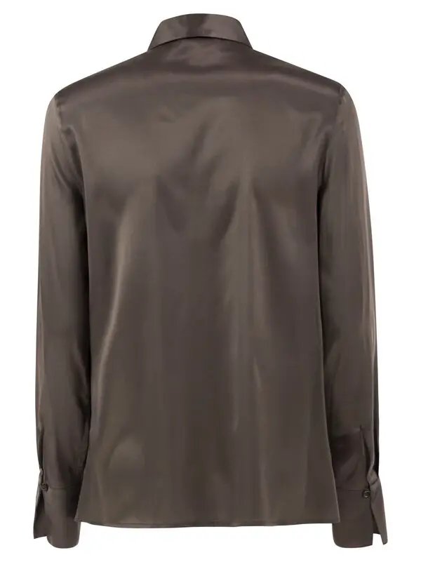 Peserico Stretch Shirt With Concealed Placket