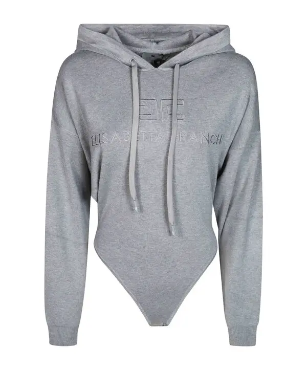 Elisabetta Franchi Hooded Bodysuit - Gray