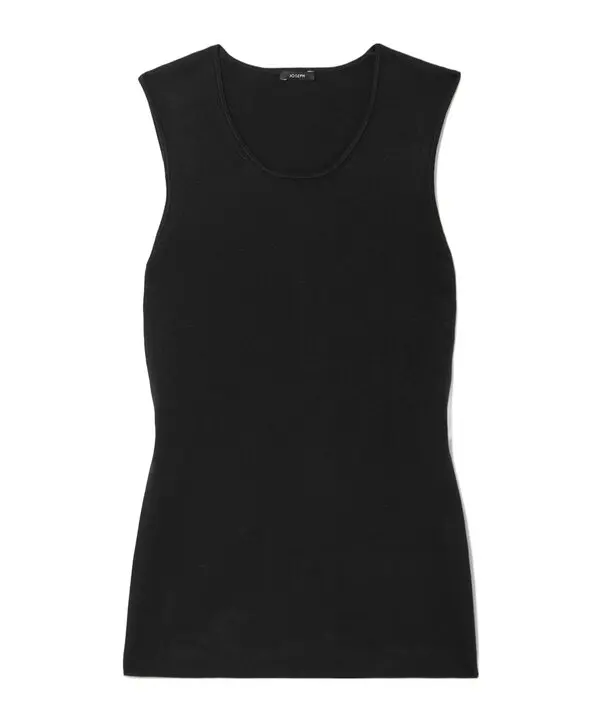 JOSEPH Silk-blend Tank - Black