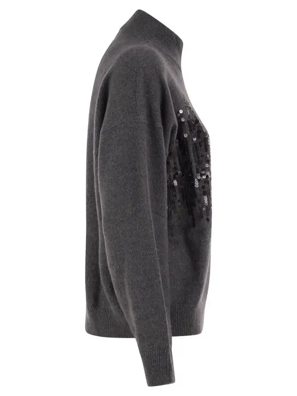 Peserico Long Sleeve Zip-up Jacket With Sequin Embellishment