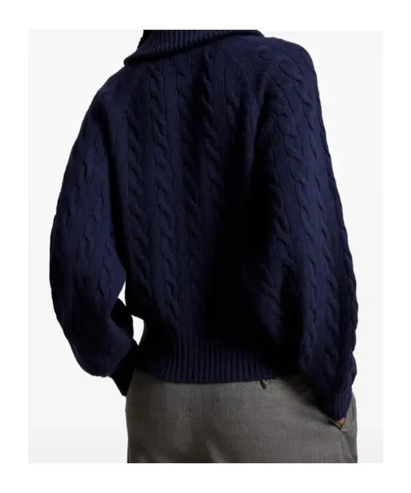 Polo Ralph Lauren Cable Knit Cardigan With Embroidered Logo