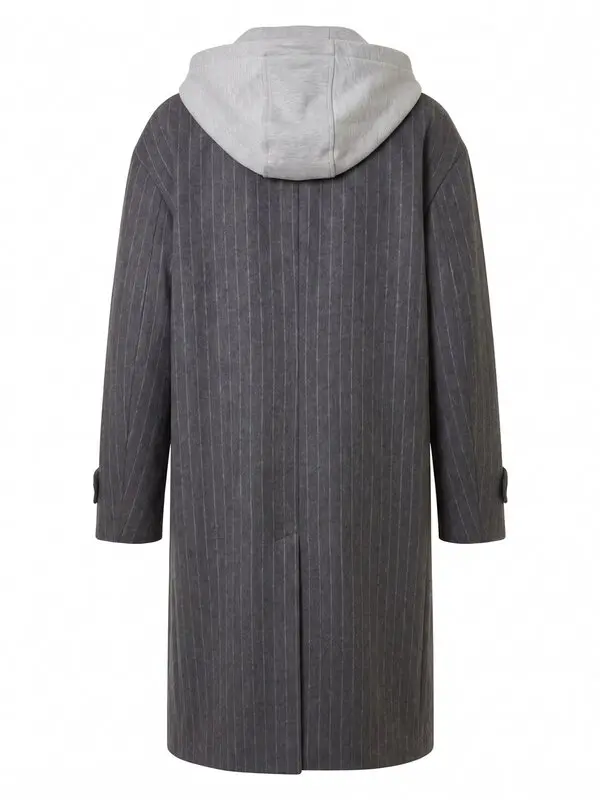 Patrizia Pepe Pinstripe Hooded Coat