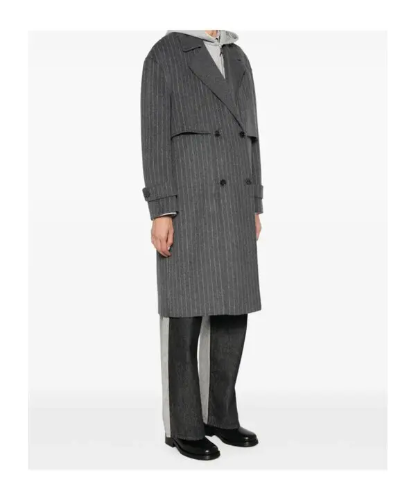 Patrizia Pepe Pinstripe Hooded Coat