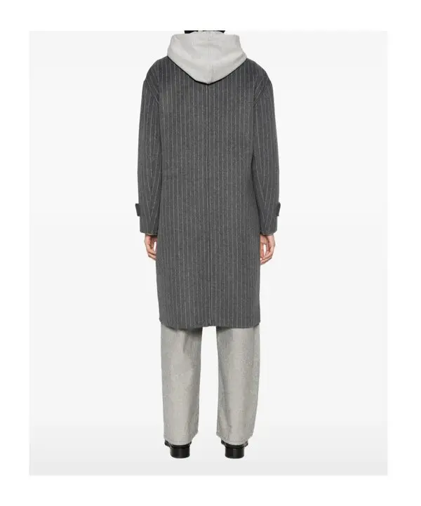 Patrizia Pepe Pinstripe Hooded Coat