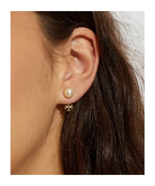 Tory Burch Pearl And Geometric Pendant Earrings