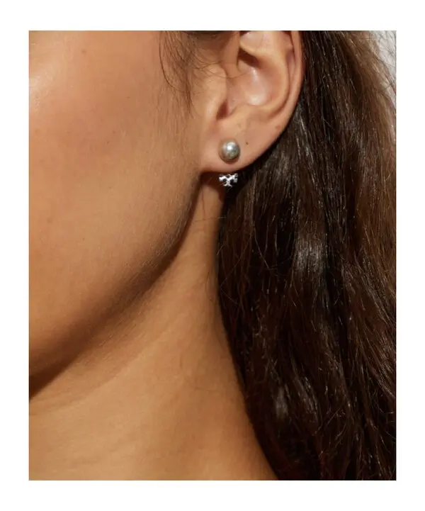 Tory Burch Glass Bead Iconic Geometric Pendant Earrings