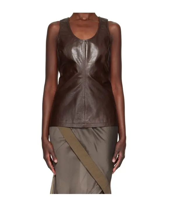 ENTIRE STUDIOS Crew-neck Leather Vest