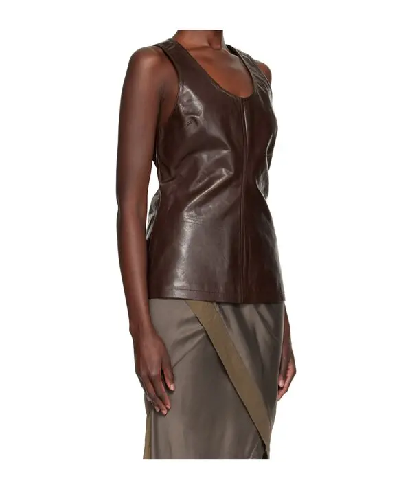 ENTIRE STUDIOS Crew-neck Leather Vest
