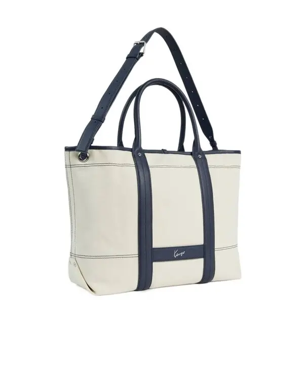 Kenzo Utility' Reversible Large Tote Bag In Canvas And Leather