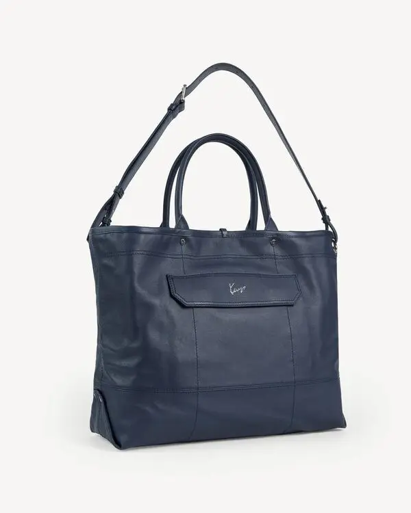 Kenzo Utility' Reversible Large Tote Bag In Canvas And Leather