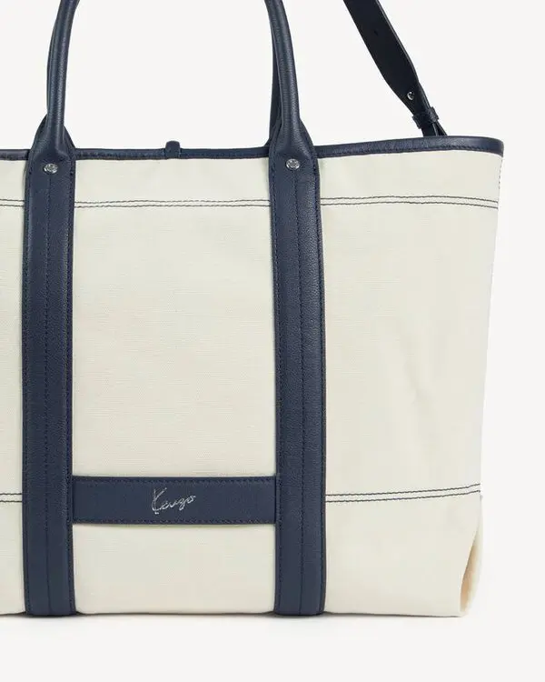 Kenzo Utility' Reversible Large Tote Bag In Canvas And Leather