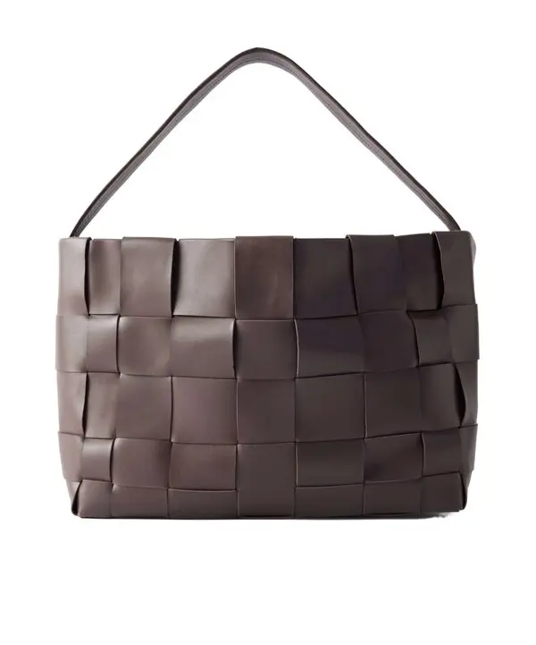 ST. AGNI Woven Large Leather Tote
