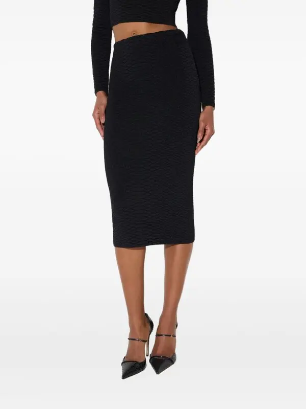 Elisabetta Franchi Snake-pattern Knit Midi Skirt