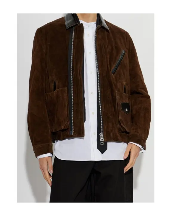 Sacai Long-sleeve Leather Jacket