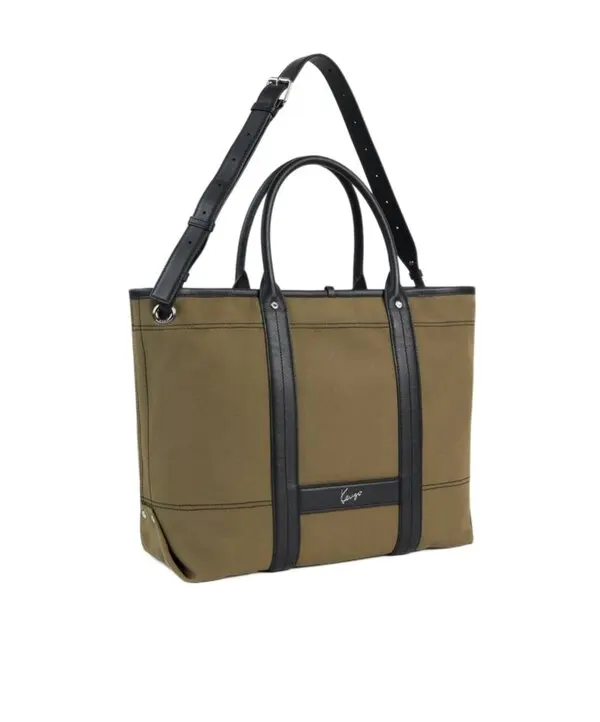 Kenzo Utility' Reversible Large Tote Bag In Canvas And Leather