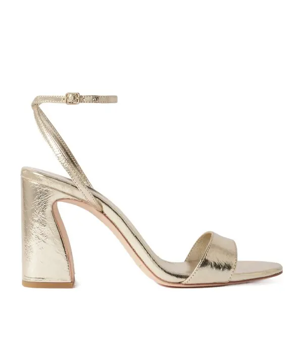 LOEFFLER RANDALL Metallic Crinkled-leather Sandals