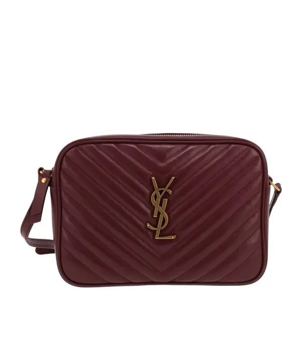Saint Laurent Quilted Logo Shoulder Bag - Red