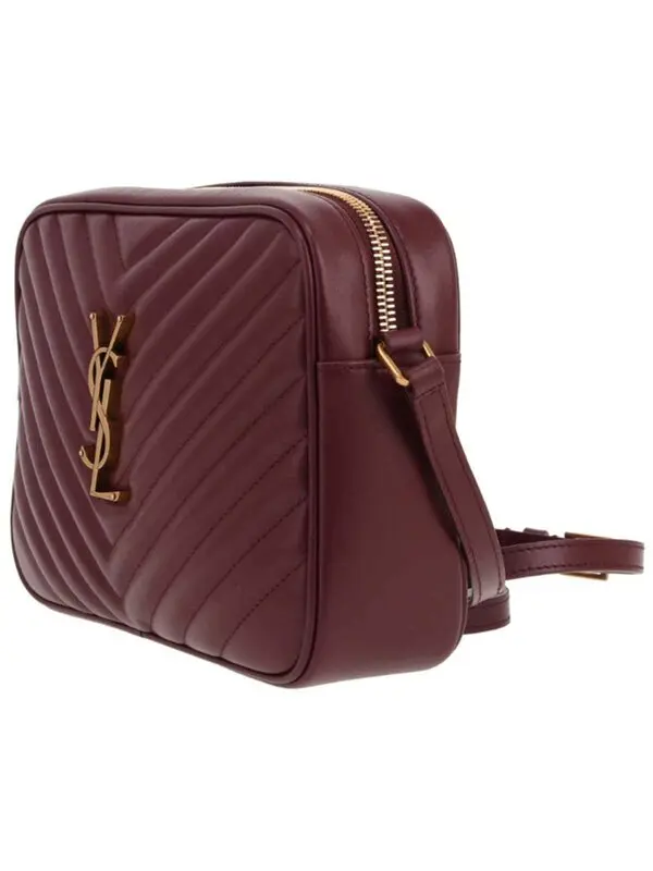 Saint Laurent Quilted Logo Shoulder Bag - Red
