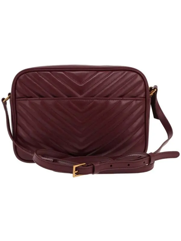 Saint Laurent Quilted Logo Shoulder Bag - Red
