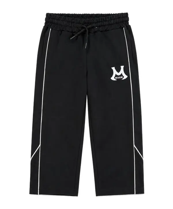 MSGM Casual Pants With Drawstring Waist And Striped Sides