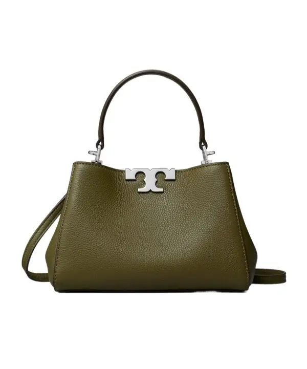 Tory Burch Eleanor Pebbled Mini Satchel Bag - Dark Olive