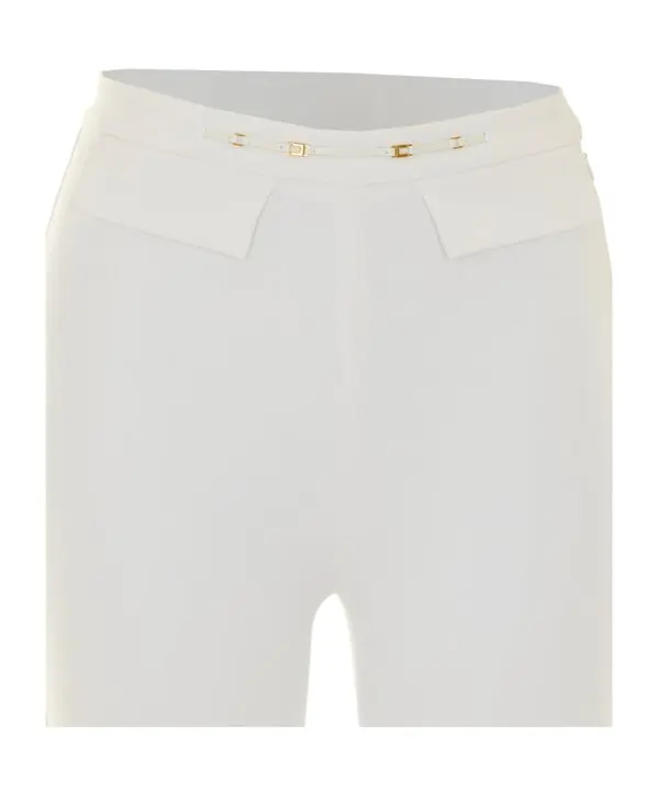 Elisabetta Franchi Slim Fit Trousers With Gold-tone Hardware