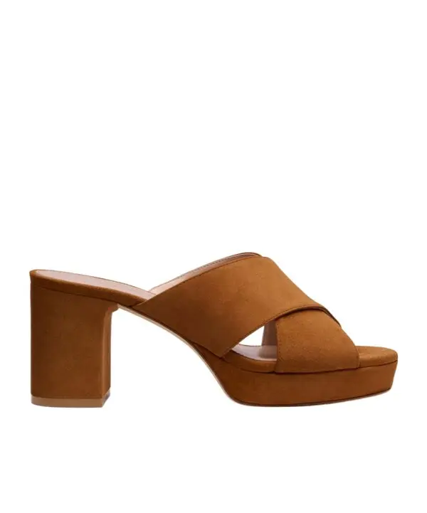 STUART WEITZMAN Dayna Platform Slide Sandal - Bohemian Tan