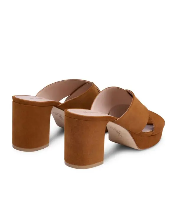 STUART WEITZMAN Dayna Platform Slide Sandal - Bohemian Tan