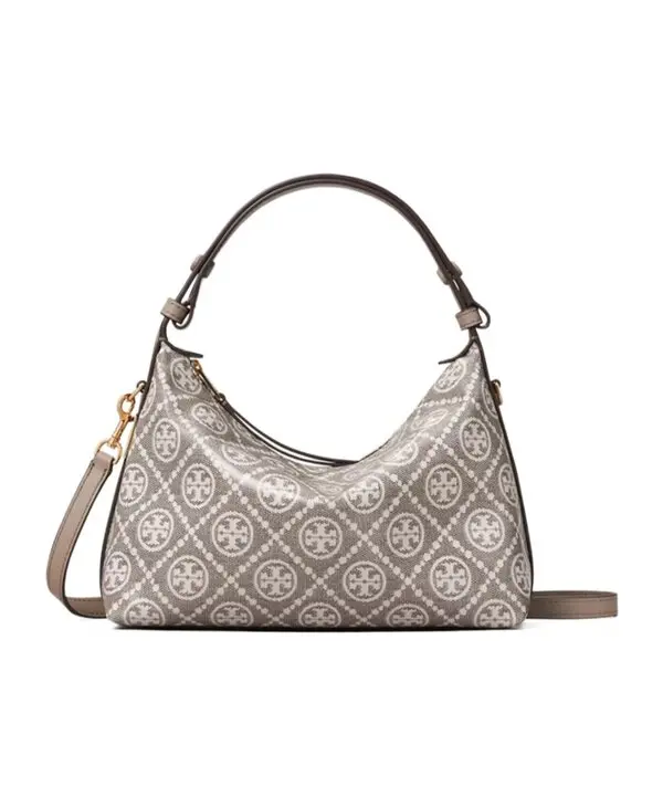 Tory Burch T Monogram Mellow Shoulder Bag - Charcoal