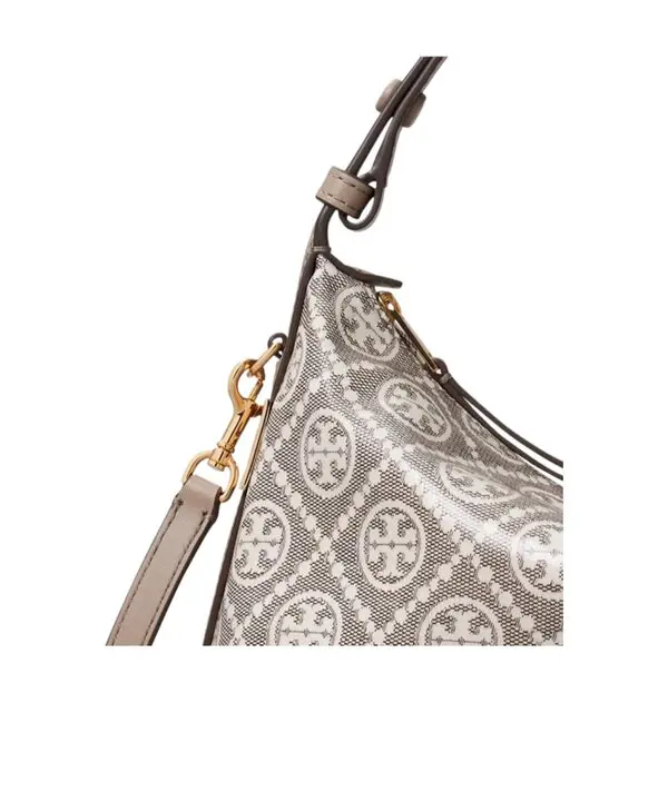 Tory Burch T Monogram Mellow Shoulder Bag - Charcoal