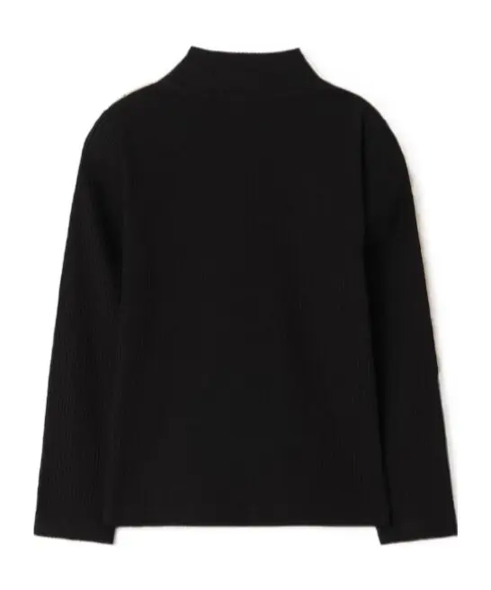 Burberry Check Trim Rib-knit Cotton Turtleneck Top