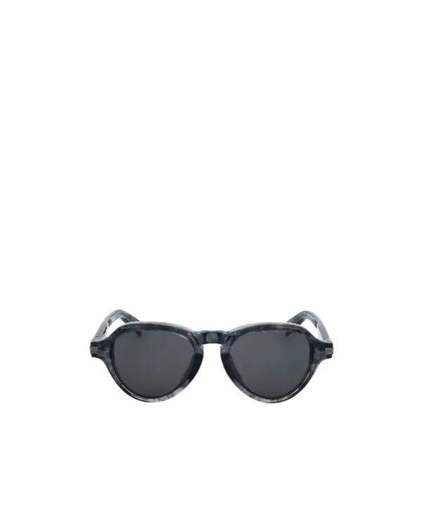 Zegna Geometric Full Rim Round Frame Sunglasses