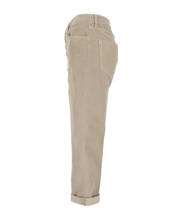 DONDUP Logo Patch Cropped Trousers - Beige