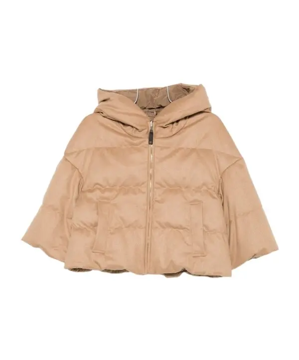 Max Mara Hooded Zip-up Padded Jacket - Camel