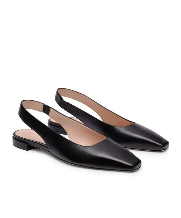 STUART WEITZMAN Stassi Slingback Flat With Pointed Toe - Black
