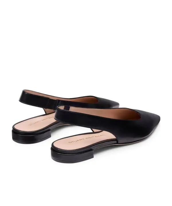STUART WEITZMAN Stassi Slingback Flat With Pointed Toe - Black