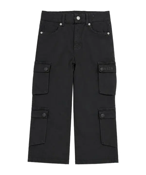 MSGM Logo-embroidered Cargo Pants - Black