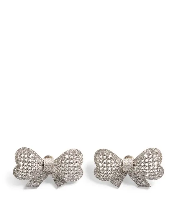 Valentino Garavani Embellished Trop Chou Stud Earrings - Silver