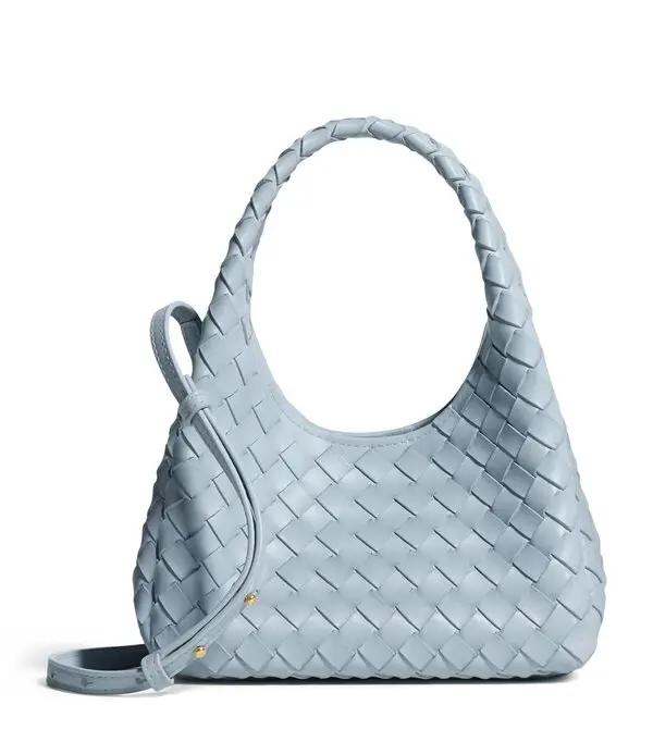 Bottega Veneta Baby Leather Campana Shoulder Bag - Grey