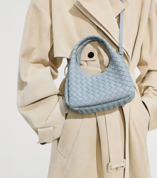Bottega Veneta Baby Campana Shoulder Bag - Grey